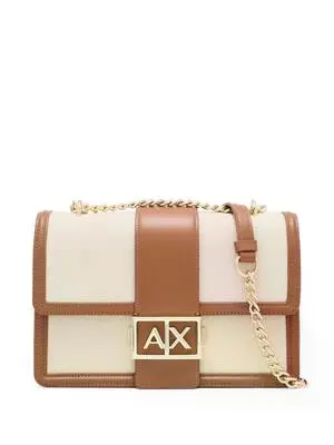 Armani Exchange Logo Buckle Cross Body Bag - Neutrals