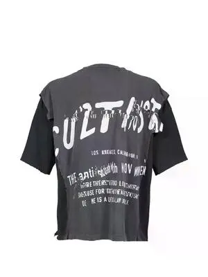 RIVINGTON ROI REBIS Layered-sleeve Graphic-print T-shirt - Grey