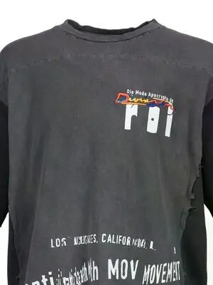 RIVINGTON ROI REBIS Layered-sleeve Graphic-print T-shirt - Grey