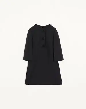 Valentino Garavani Crepe Couture Short Dress With Jewelled Buttons - Black