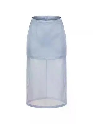 SUPER BLOND Silk Pencil Midi Skirt