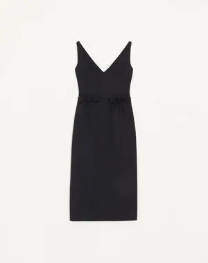 Valentino Garavani Crepe Couture Midi Dress With Bow Detail - Black