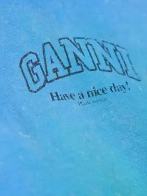 GANNI Logo Print Cotton T-shirt
