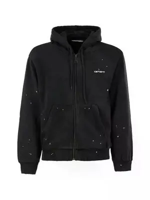 Carhartt Work In Progress Paint-effect Zip-up Hoodie - Black