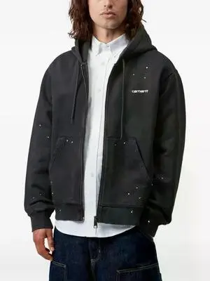 Carhartt Work In Progress Paint-effect Zip-up Hoodie
