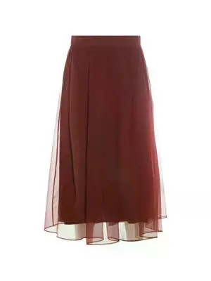 Brunello Cucinelli Sheer Pleated Skirt