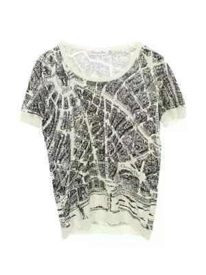 Dior Plan De Paris" V-neck T-shirt