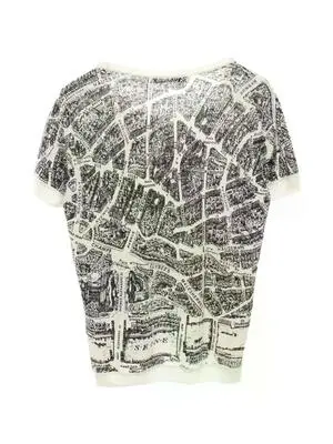 Dior Plan De Paris" V-neck T-shirt
