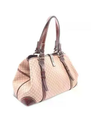 Celine Macadam Leather-trim Handbag