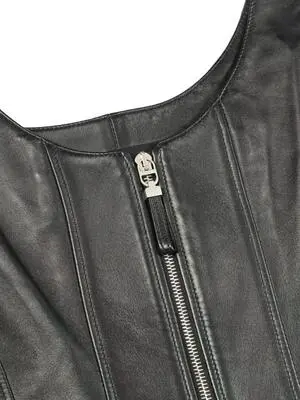 Dior Zip-up Leather Top