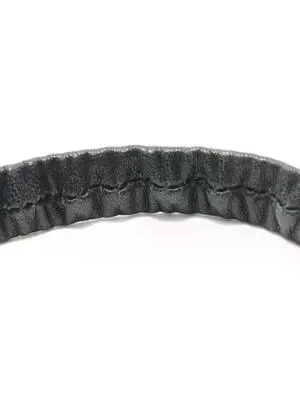 Miu Miu Logo Plaque Ruched Leather Bracelet