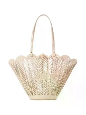 Chloé Soleil Cut-out Logo Debossed Tote Bag