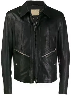 AL DUCA D’AOSTA 1902 Lambskin Zipped Leather Jacket - Black