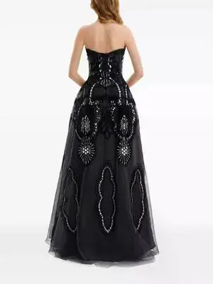 GEMY MAALOUF Embroidered Strapless Gown