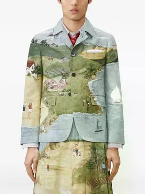 Thom Browne Nantucket Scenic Unconstructed Sportcoat - Blue
