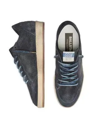 GOLDEN GOOSE Ball Star Sneakers In Perforated Suede - Blue