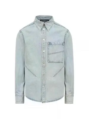 LGN LOUIS GABRIEL NOUCHI Faded-denim Shirt - Blue