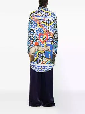 The Artistylist Panda Print Silk Shirt