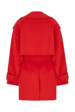 Sportmax Double-breasted Belted Coat With Notched Lapel