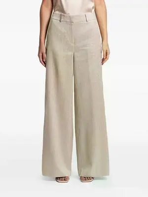 Peserico Herringbone Metallic Finish Wide-leg Trousers