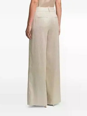 Peserico Herringbone Metallic Finish Wide-leg Trousers
