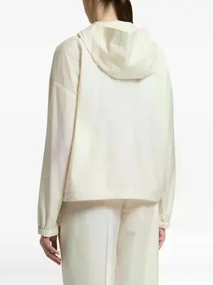 Peserico Beige Hooded Zip-up Jacket