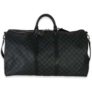LOUIS VUITTON Damier Graphite Keepall Bandouliere 55 - Black