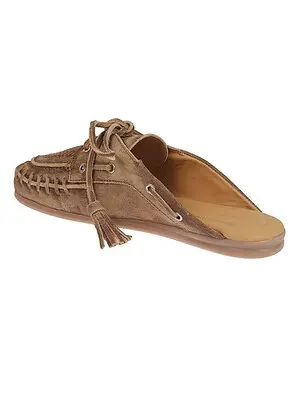 POSA Leather Fringed Boat Loafers