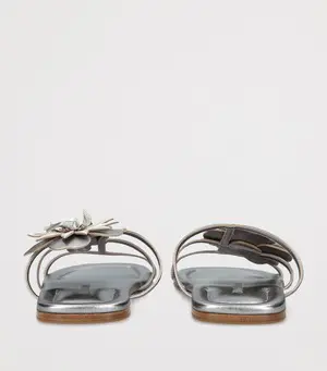 Zimmermann Metallic Leather Belara Slides - Silver