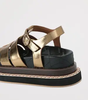 Kurt Geiger Metallic Leather Orson Sandals
