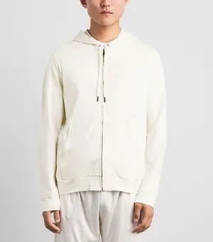 Derek Rose Micromodal Full Zip Hoodie - Neutral
