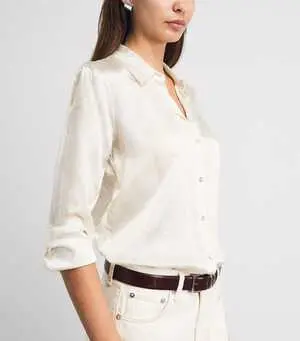 L'Agence Silk Paisley Print Shirt