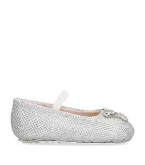ARUNA SETH Glitter Odette Ballet Flats With Butterfly Embellishment