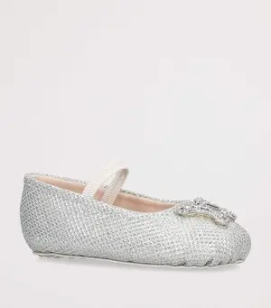 ARUNA SETH Glitter Odette Ballet Flats With Butterfly Embellishment