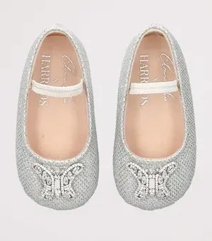 ARUNA SETH Glitter Odette Ballet Flats With Butterfly Embellishment