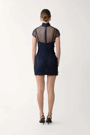 SAU LEE Serena Crystal Embellished Mini Dress