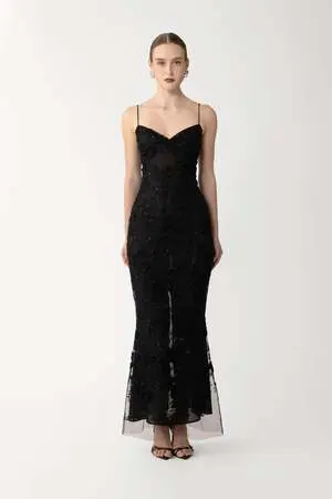SAU LEE Sammie Dress Sequined Mesh