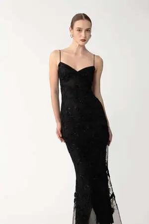 SAU LEE Sammie Dress Sequined Mesh