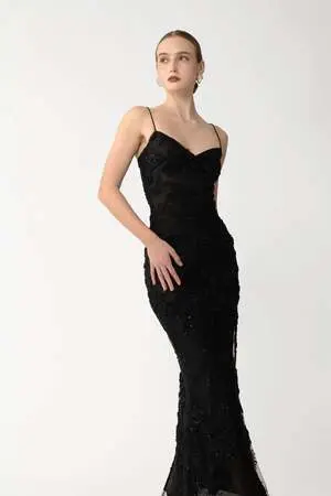 SAU LEE Sammie Dress Sequined Mesh