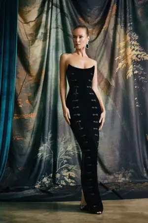 SAU LEE Vesper Velvet Gown