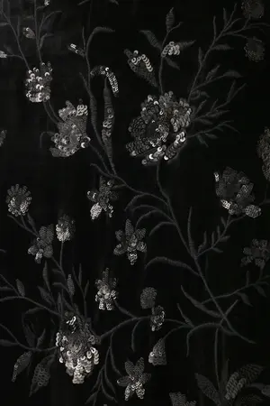 SAU LEE Velvet Sequin Embroidered Mini Dress