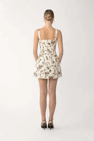 SAU LEE Wanda Mini Dress In Floral Print Crepe