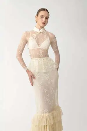 SAU LEE Rosie Lace Skirt