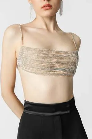SAU LEE Zafina Crystal Embellished Bralette