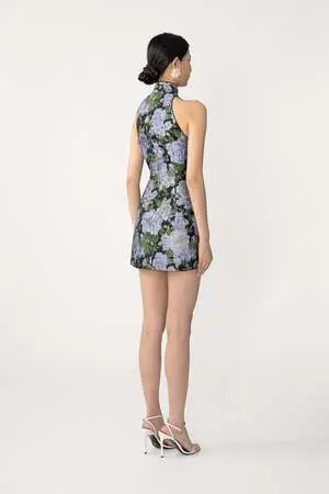 SAU LEE Eva Mini Dress In Winter Floral Jacquard