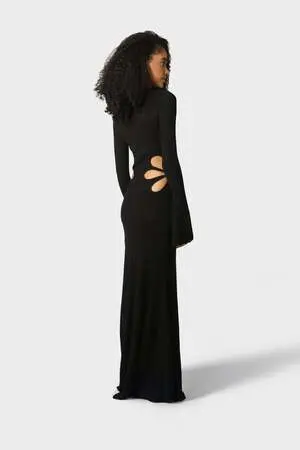 SAU LEE Destiny Knit Maxi Dress - Black