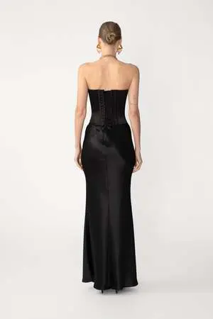 SAU LEE Della Satin Maxi Skirt