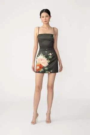 SAU LEE Piper Mini Dress - Darkmoss