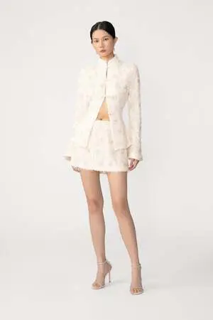 SAU LEE Aja Embroidered Flared Sleeve Top