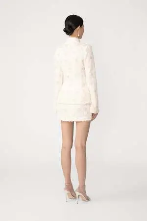 SAU LEE Aja Embroidered Flared Sleeve Top